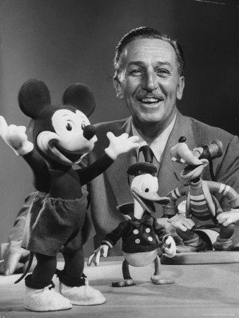'Walt Disney, of Walt Disney Studios, Posing with Some Famous Cartoon ...