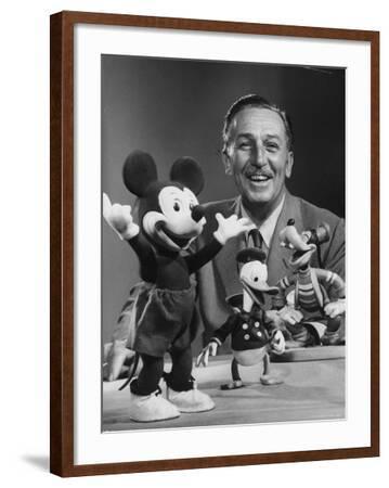 'Walt Disney, of Walt Disney Studios, Posing with Some Famous Cartoon ...