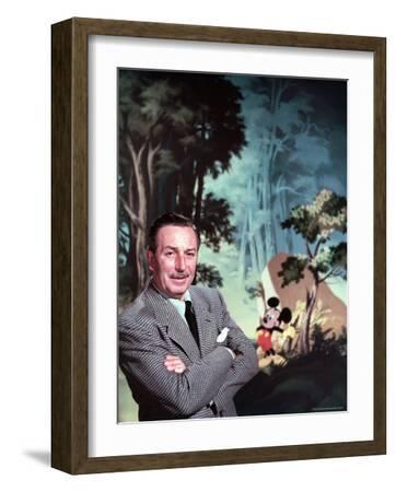 'Walt Disney Posing Against Landscape Backdrop Containing Mickey Mouse ...
