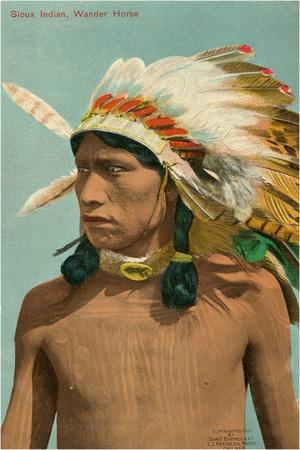 'Wander Horse, Sioux Indian' Print | AllPosters.com