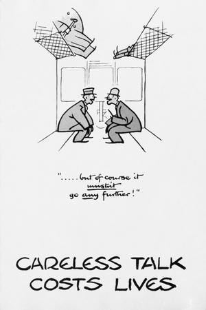 Wartime Cartoon Encouraging Discretion Giclee Print | AllPosters.com