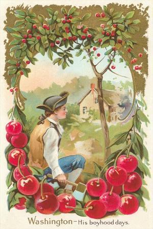 'Washington Before Chopping Down the Cherry Tree' Poster | AllPosters.com
