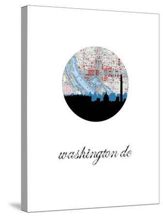 'Washington Dc Map Skyline' Stretched Canvas Print - Paperfinch 0 ...