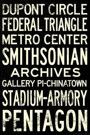 'Washington DC Metro Stations Vintage Retro Metro Travel' Poster ...