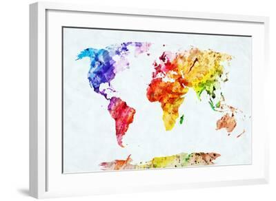 'Watercolor World Map. Colorful Paint on White Paper. HD Quality ...