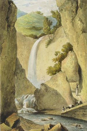 'Waterfall on the Windward Road Near Kingston, from 'A Picturesque Tour ...