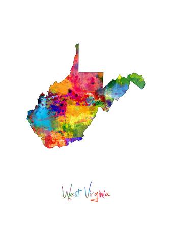 'West Virginia Map' Poster - Michael Tompsett | AllPosters.com