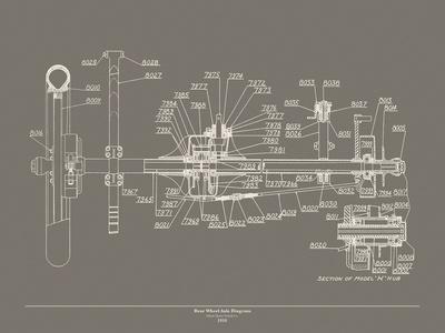 'Wheel Axle Blueprint' Giclee Print - The Vintage Collection ...
