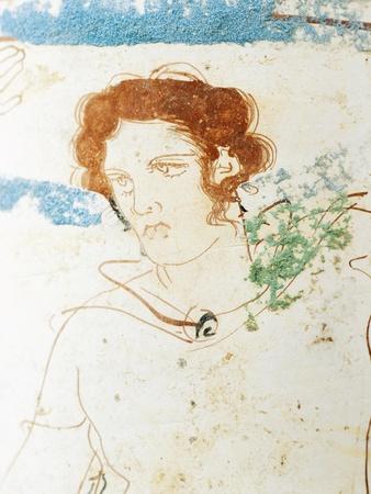 'White Ground Pottery, Attic Lekythos Depicting Funerary Scene with ...