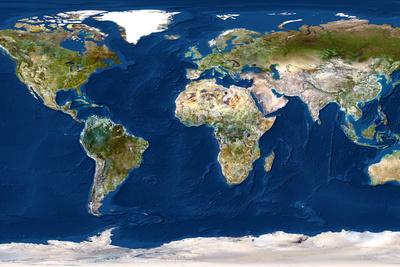 'Whole Earth Map' Photographic Print - PLANETOBSERVER | AllPosters.com