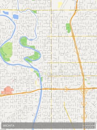 'Wichita, United States of America Map' Posters | AllPosters.com