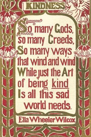 'Wilcox Exhortation to Kindness' Prints | AllPosters.com