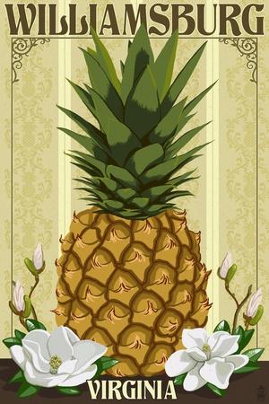 'Williamsburg, Virginia - Colonial Pineapple' Prints - Lantern Press ...
