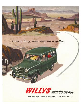 'Willys - Goes a Long Long Way' Print | AllPosters.com