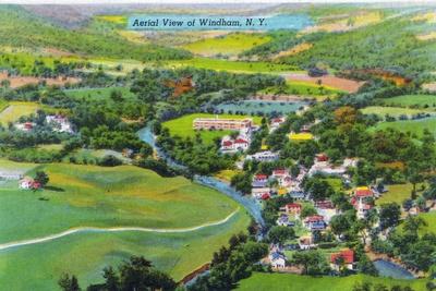'Windham, New York - Aerial View of the Town' Prints - Lantern Press ...