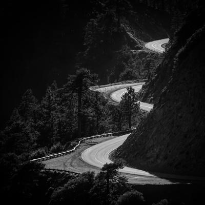 'Winding Mountain Road in Black and White' Photographic Print - Bryce ...