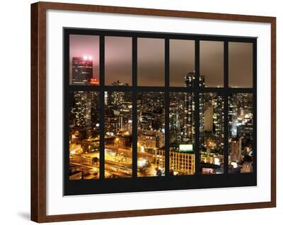 'Window View - Cityscape of City with New Yorker Hotel by Foggy Night ...