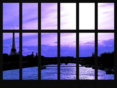 'Window View - Color Sunset in Paris with the Eiffel Tower and the ...