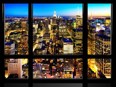'Window View, Landscape Manhattan City, Empire State Building ...