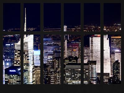 'Window View - NY Cityscape by Night - Times Square - Manhattan - New ...
