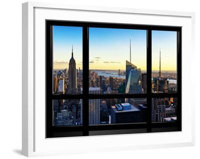 'Window View, Skyline at Sunset, Midtown Manhattan, Hudson River, New ...