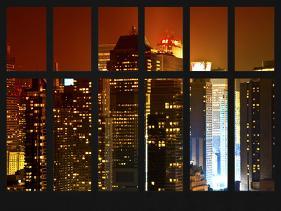 'Window View - Skyscrapers of Times Square by Night - Manhattan - New ...