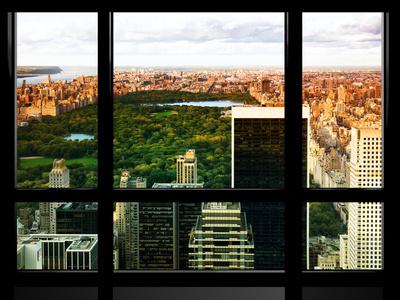 'Window View, Special Series, Central Park, Sunset, Manhattan, New York ...
