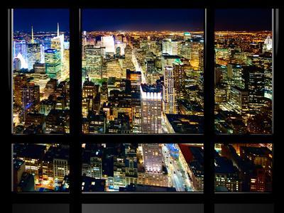 'Window View, Special Series, Skyline by Night, Manhattan, New York ...