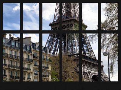 'Window View - the Eiffel Tower and Buildings of Parisian Architecture ...