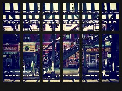 'Window View - Urban Street Scene - Marcy Avenue Subway Station ...