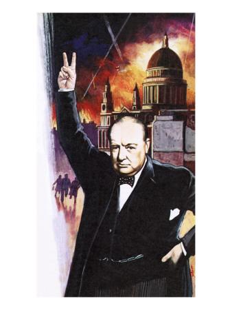 'Winston Churchill During the Blitz' Giclee Print - English School ...