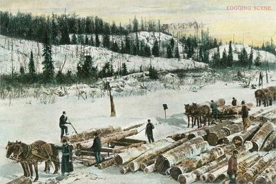 'Winter Logging Scene' Posters | AllPosters.com
