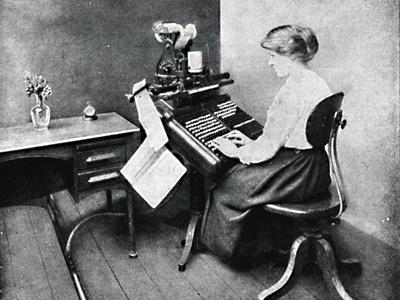 ''Woman Operator on Monotype Keyboard', 1917' Photographic Print ...
