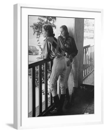 'Women Jockey's Watching Race from Balcony of Jockey's Rooms ...