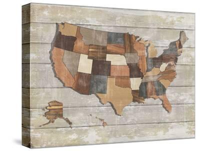 'Wood Map' Stretched Canvas Print - Sparx Studio | AllPosters.com