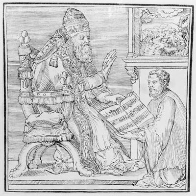'Woodcut of Palestrina Showing Pope Julian III His New Mass' Giclee ...
