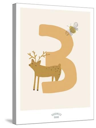 'Woodland Numbers - Three' Stretched Canvas Print - Goodness Gang ...