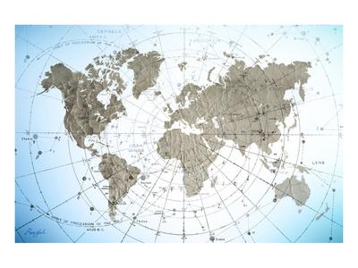'World Map Exploration' Premium Giclee Print | AllPosters.com
