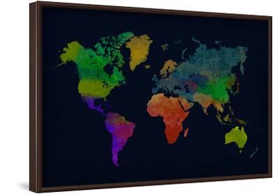 'World Map Watercolor (Dark)' Posters | AllPosters.com