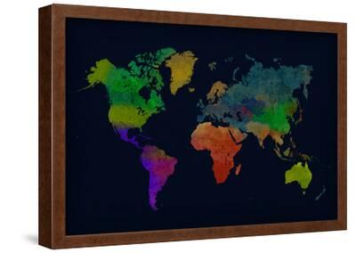 'World Map Watercolor (Dark)' Posters | AllPosters.com