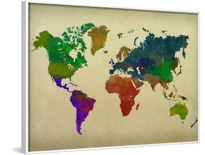 'World Map Watercolor' Prints | AllPosters.com