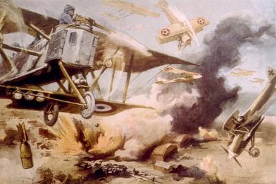 'World War I, American Pilots of the Lafayette Escadrille Bombing a ...