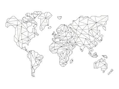 'World Wire Map 5' Prints - NaxArt | AllPosters.com