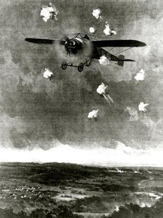 WW1 - German 'Taube' Defies Allied Anti-Aircraft Fire | AllPosters.com