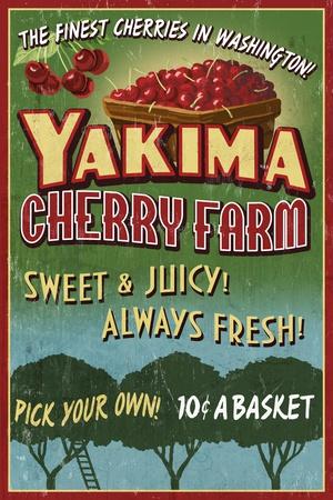 'Yakima, Washington - Cherries' Posters - Lantern Press | AllPosters.com