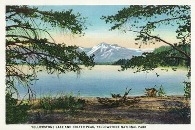'Yellowstone Nat'l Park, WY - Yellowstone Lake and Colter Peak' Posters ...