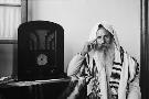 'Yemenite Rabbi, in Traditional Robes and Prayer Shawl, Listening to ...