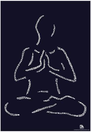 'Yoga Poses Text Poster' Posters | AllPosters.com
