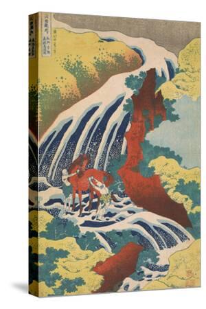 'Yoshitsune Falls' Stretched Canvas Print - Katsushika Hokusai ...