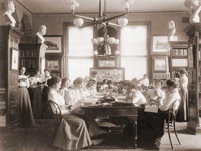 'Young Women in Library of Washington, D.C. Teacher Training School in ...